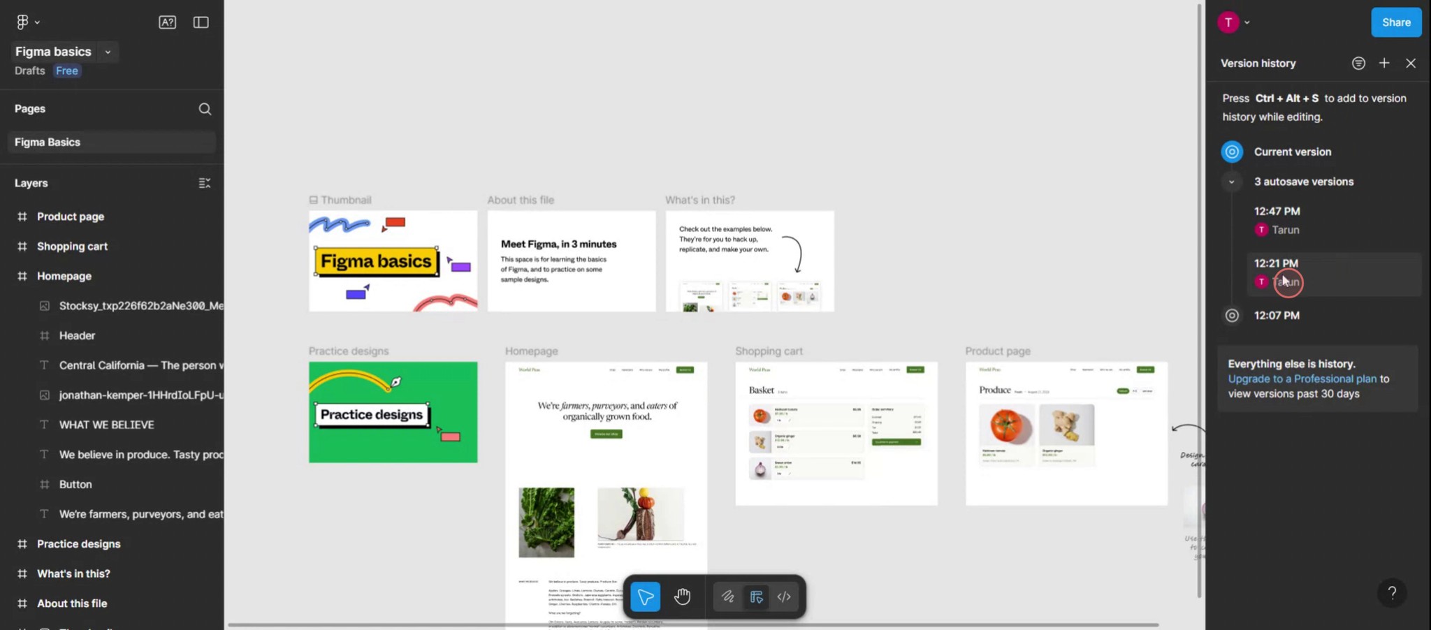 How to See the Version History in Figma - 1 minute video guide