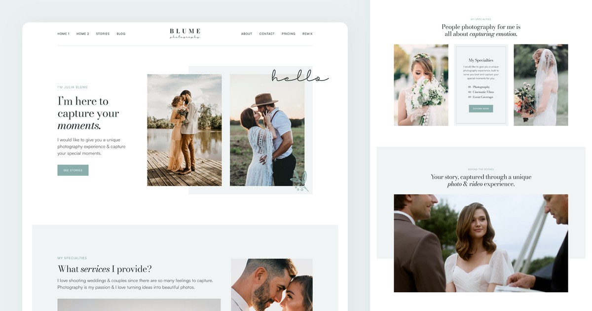 Blume - Weddings & Events Photography Website Template