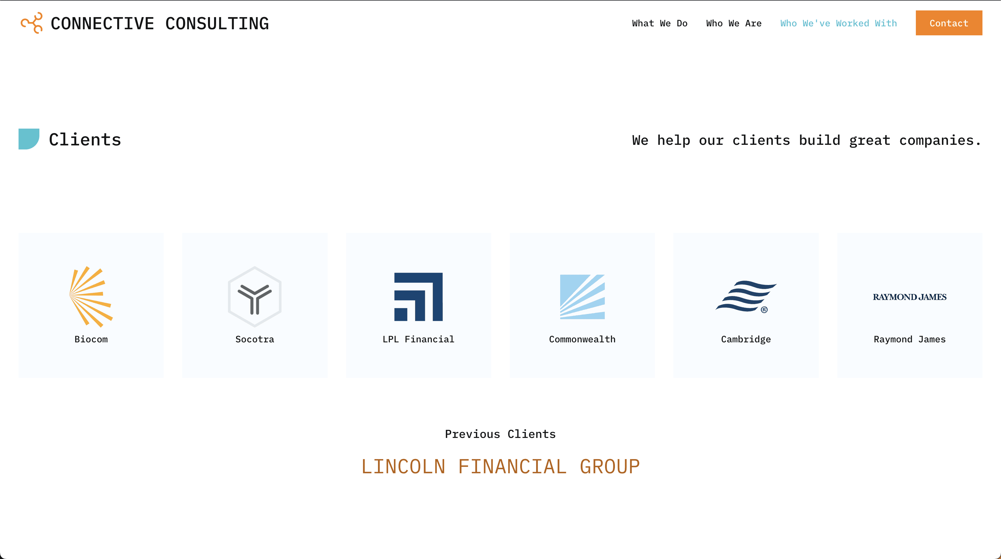 Connective Consulting - Who We've Worked With