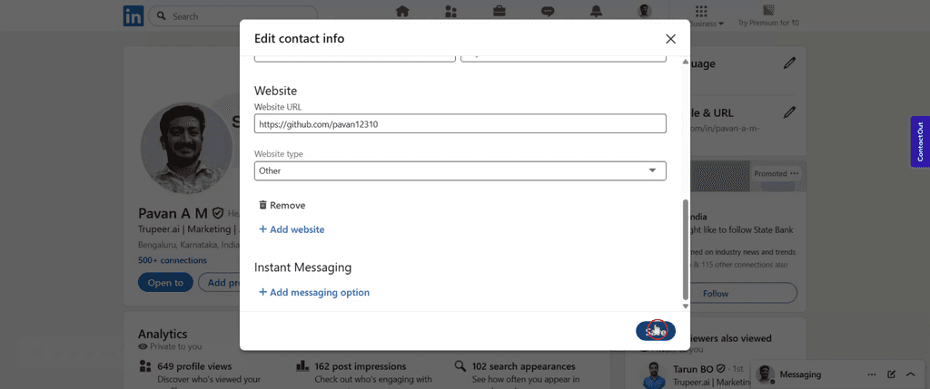 How to Add Github to LinkedIn - 1 minute video guide