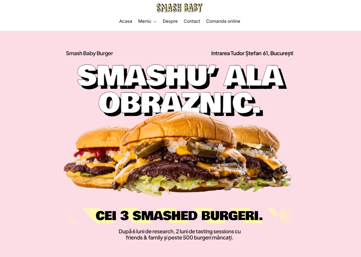 Smash Baby Burger noul smashed burger din Bucuresti