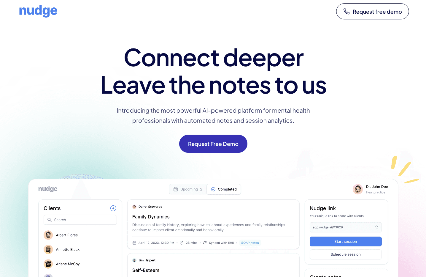 Nudge - AI Powered SOAP Notes for Therapists