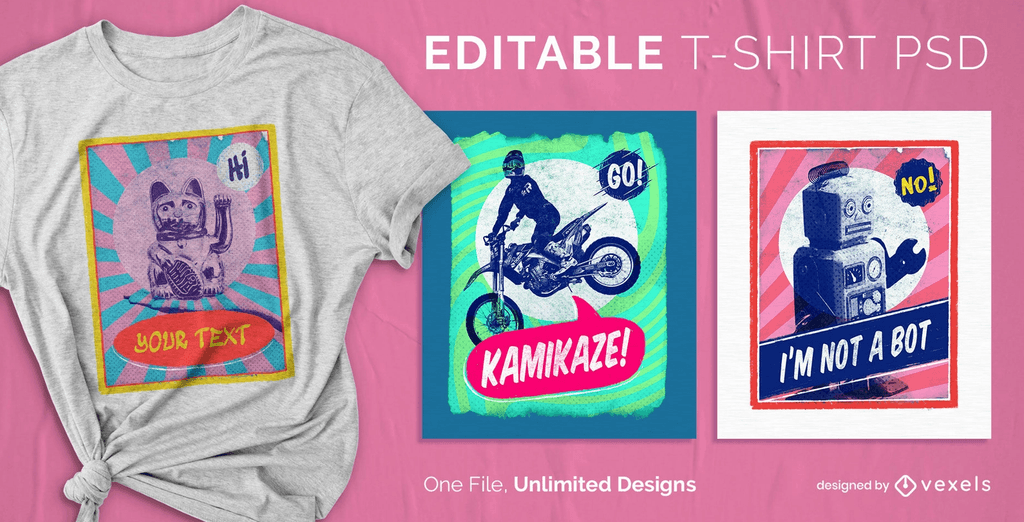 T-Shirt & Merch Designs | Print-Ready and Editable