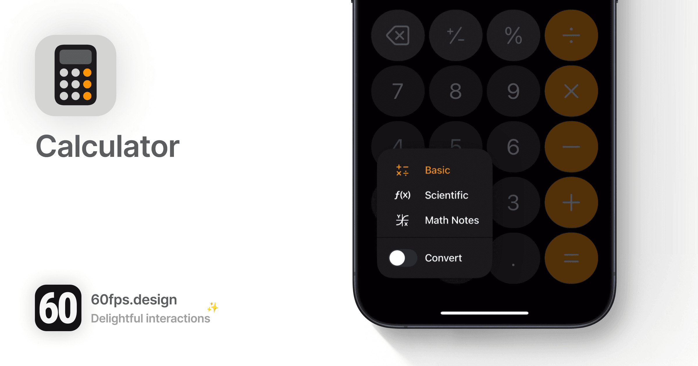 Calculator iOS App UI/UX animation