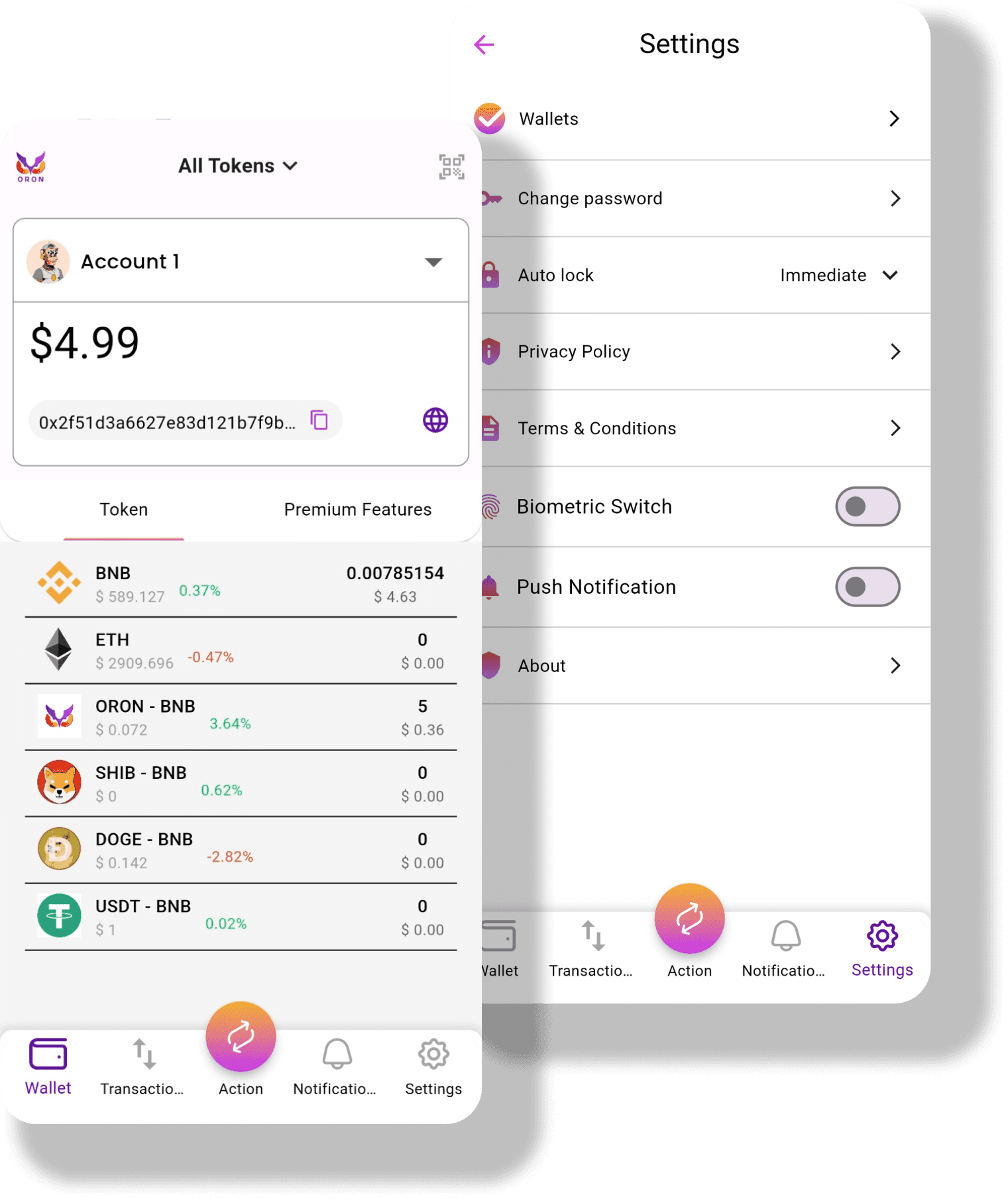 Oron Blockchain Wallet