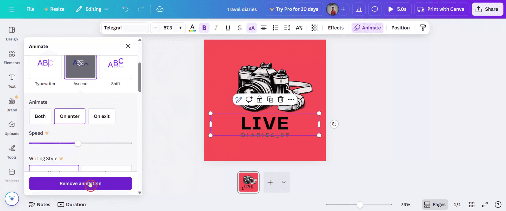 How to Remove Animation from Canva - 1 minute video guide