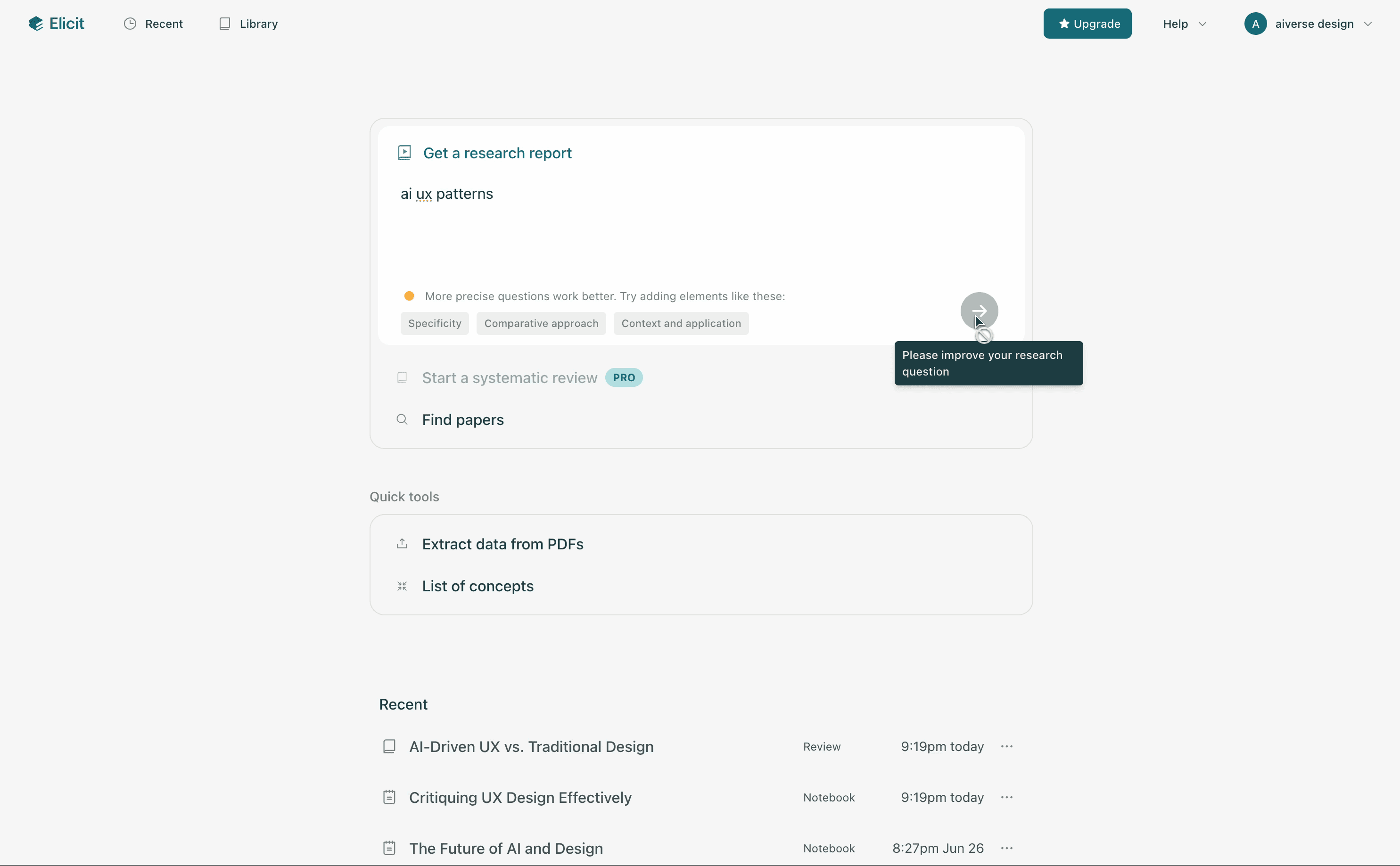 Elicit's assistance for better prompts - Assistive AI-UX Interaction | #1 library of AI-UX ...