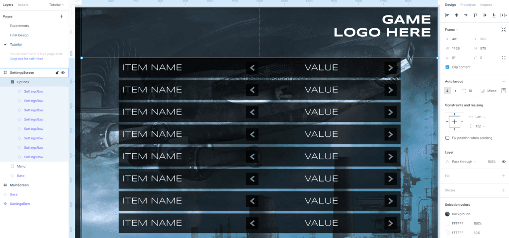Design an interactive game UI with Figma - What Up Games
