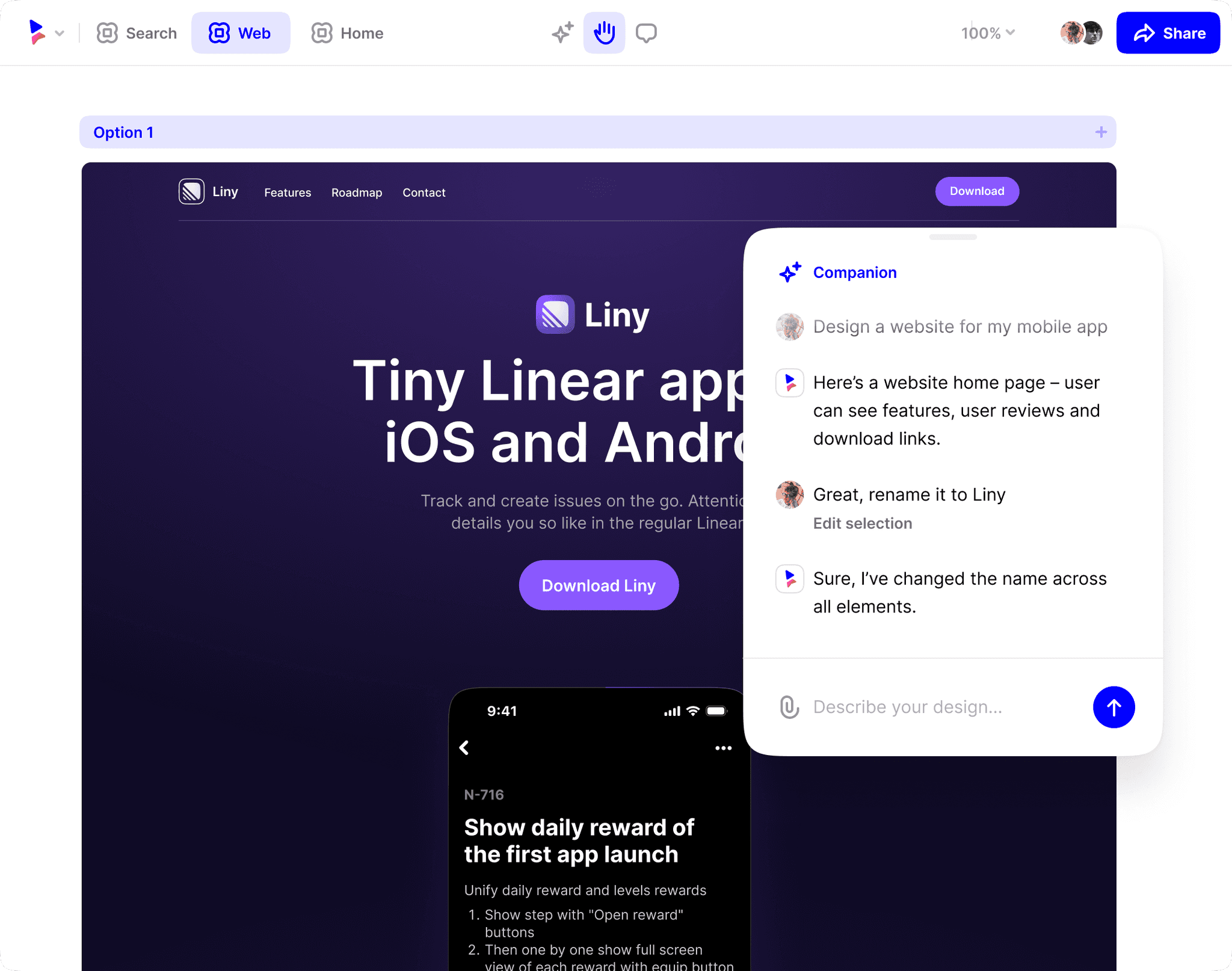 AI Web Design Generator | Text to Website Design Tool