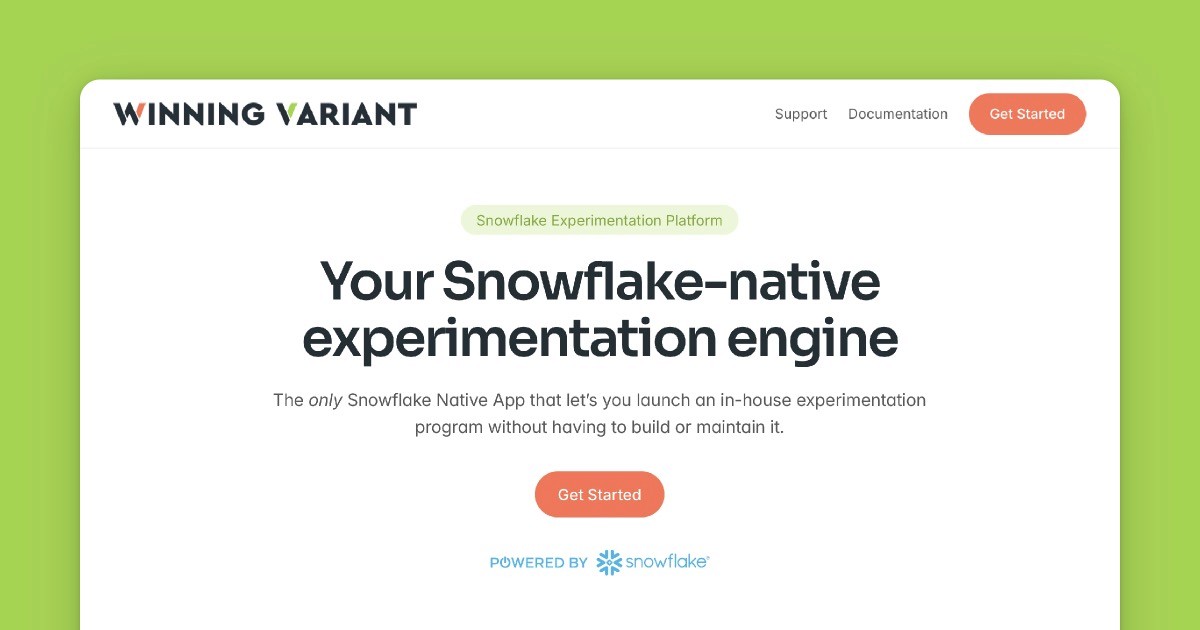 Winning Variant • Split Testing in Snowflake