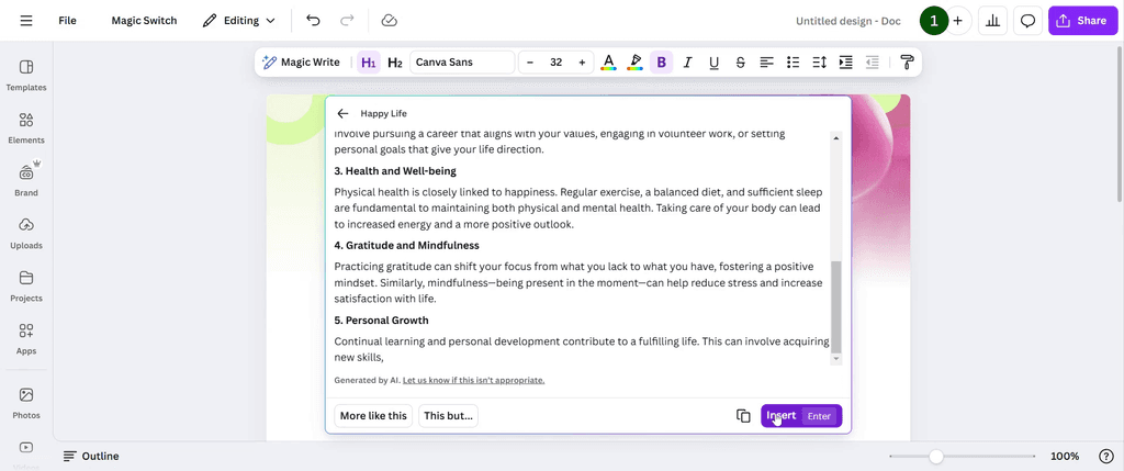Comment utiliser Magic Write dans Canva – Guide du générateur de texte IA - guide vidéo de 1 minute