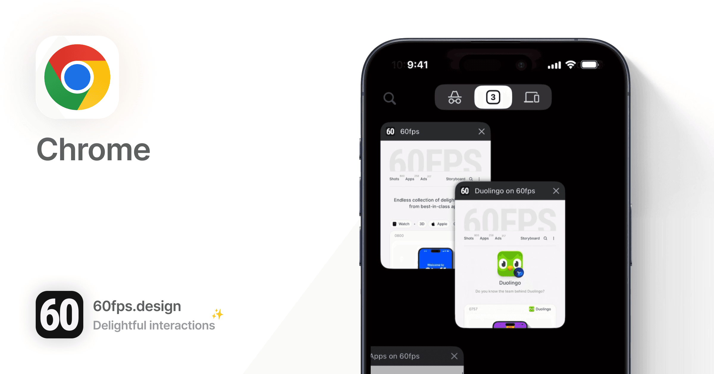 Chrome iOS App UI/UX animation