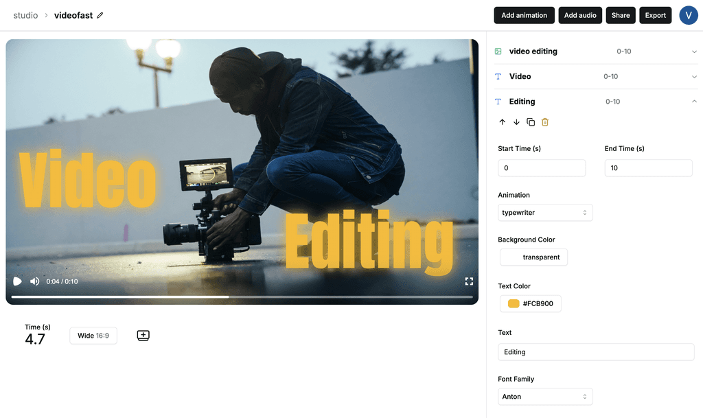 VideoFast: Super Easy to Use Online Video Editor