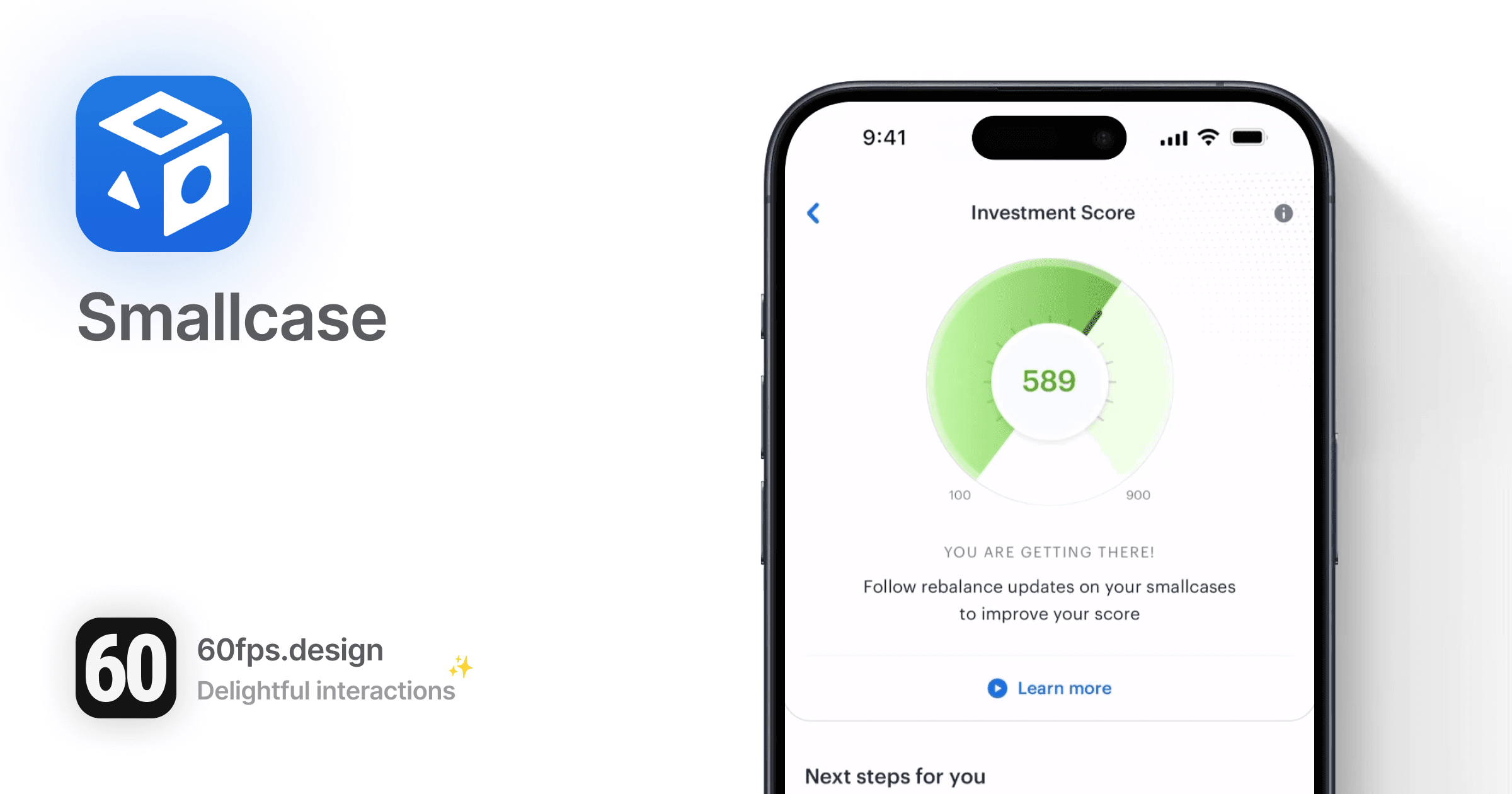 Smallcase iOS App UI/UX animation