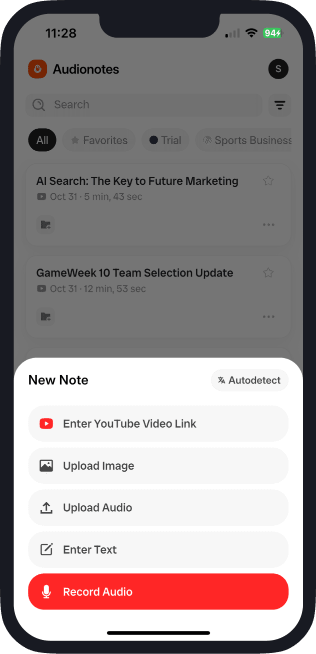 Audionotes: AI Note Taker App & Summarizer | Audio to Notes
