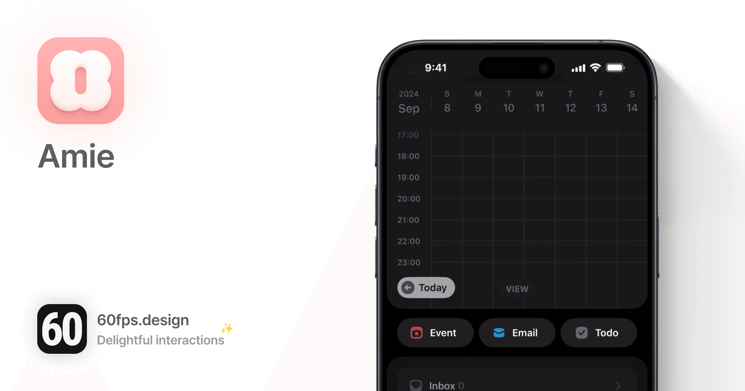 Amie iOS App UI/UX animation