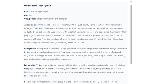 AI Character Description Generator - Free Tool