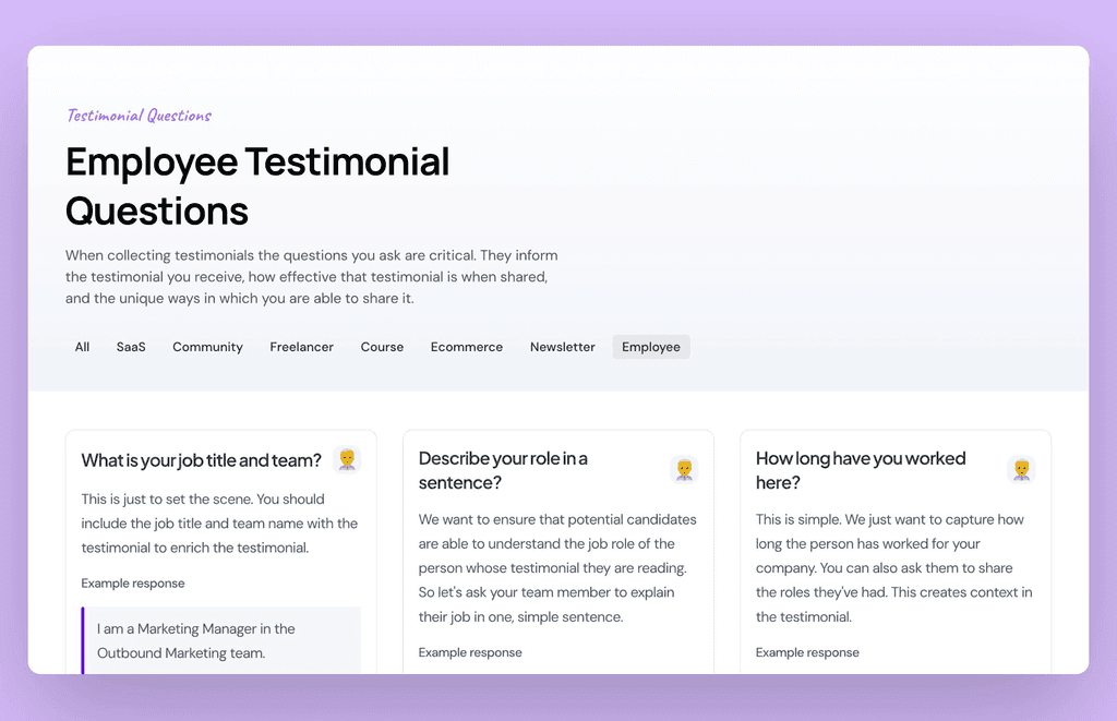 Employee testimonials - the complete guide - Senja