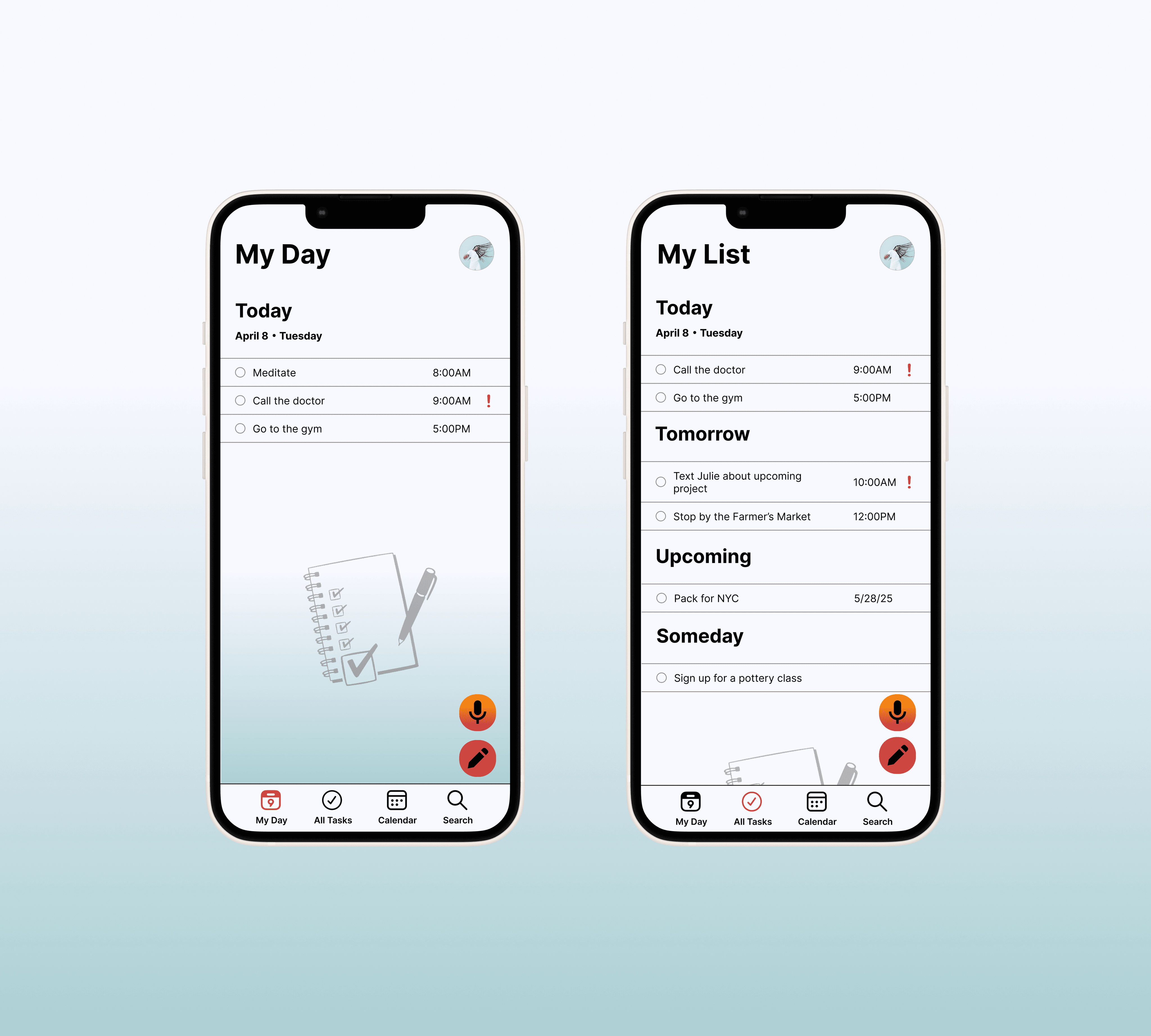 Projects - My Day App: Usability Testing