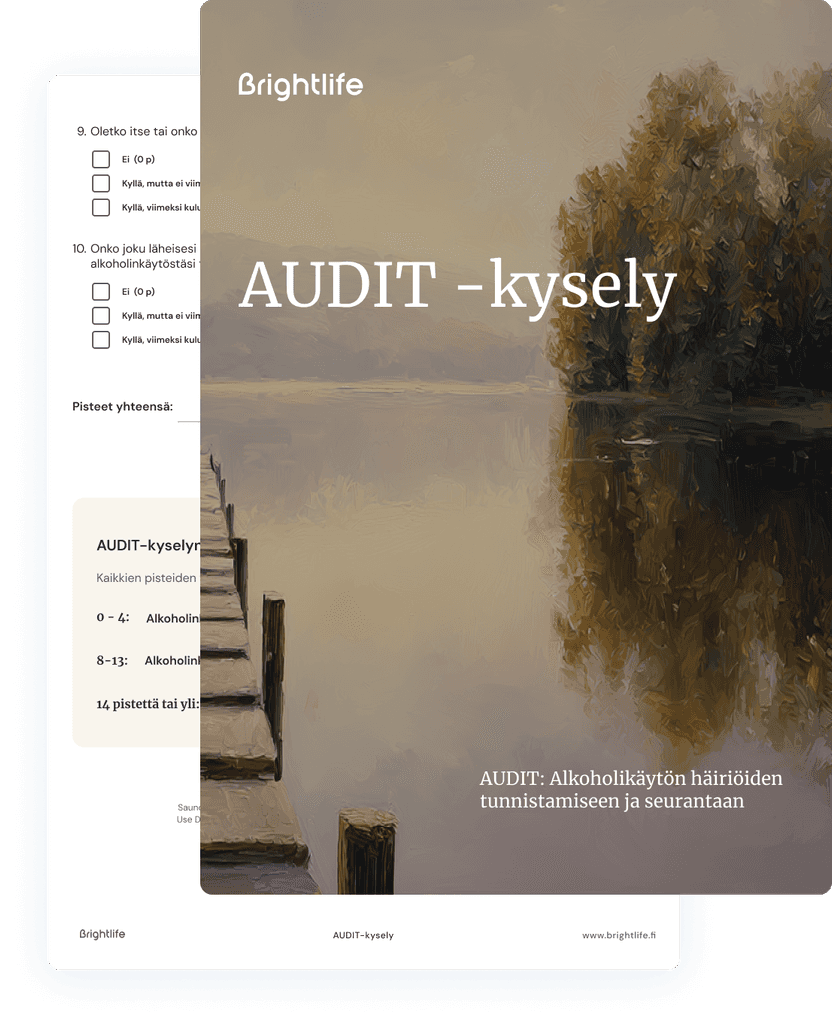 AUDIT-kysely | Lataa lomake psykoterapeuteille