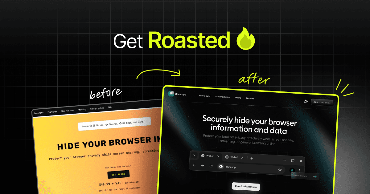 Roasted - Roast my Hero Figma & Framer Template | Sprrrint