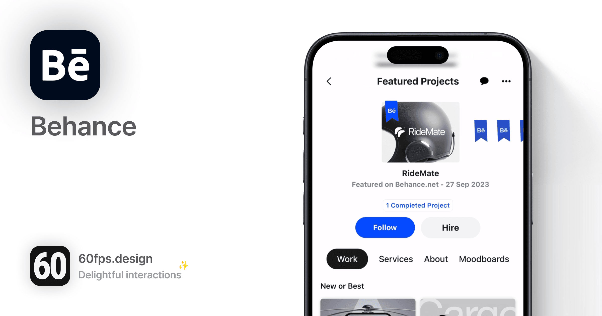 Behance iOS App UI/UX animation