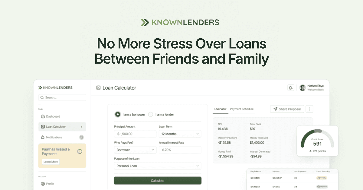 Knownlenders - Fair and Secure Loan Management for Friends and Family
