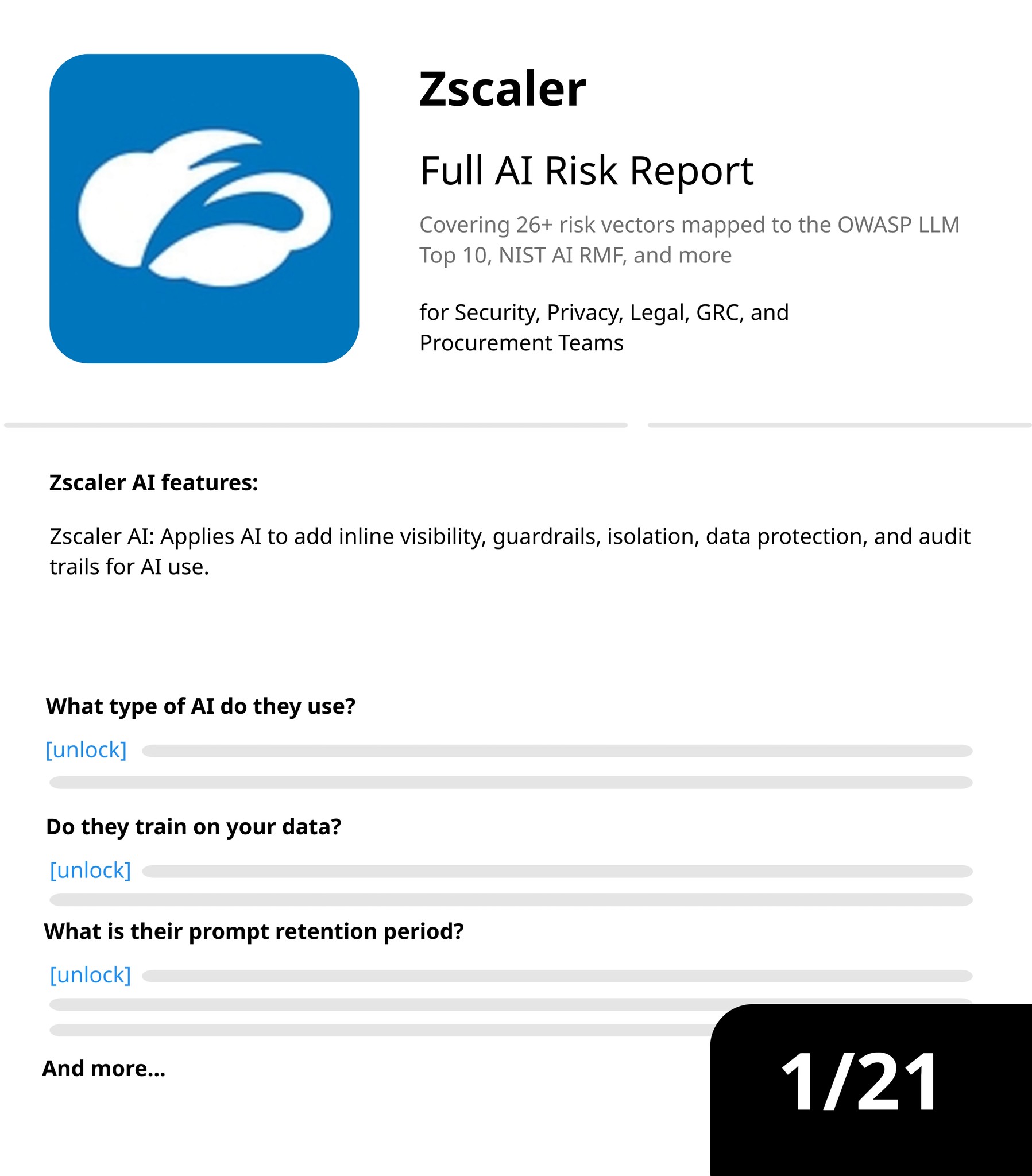 Zscaler: AI Features, Security & Risk Report | PromptArmor
