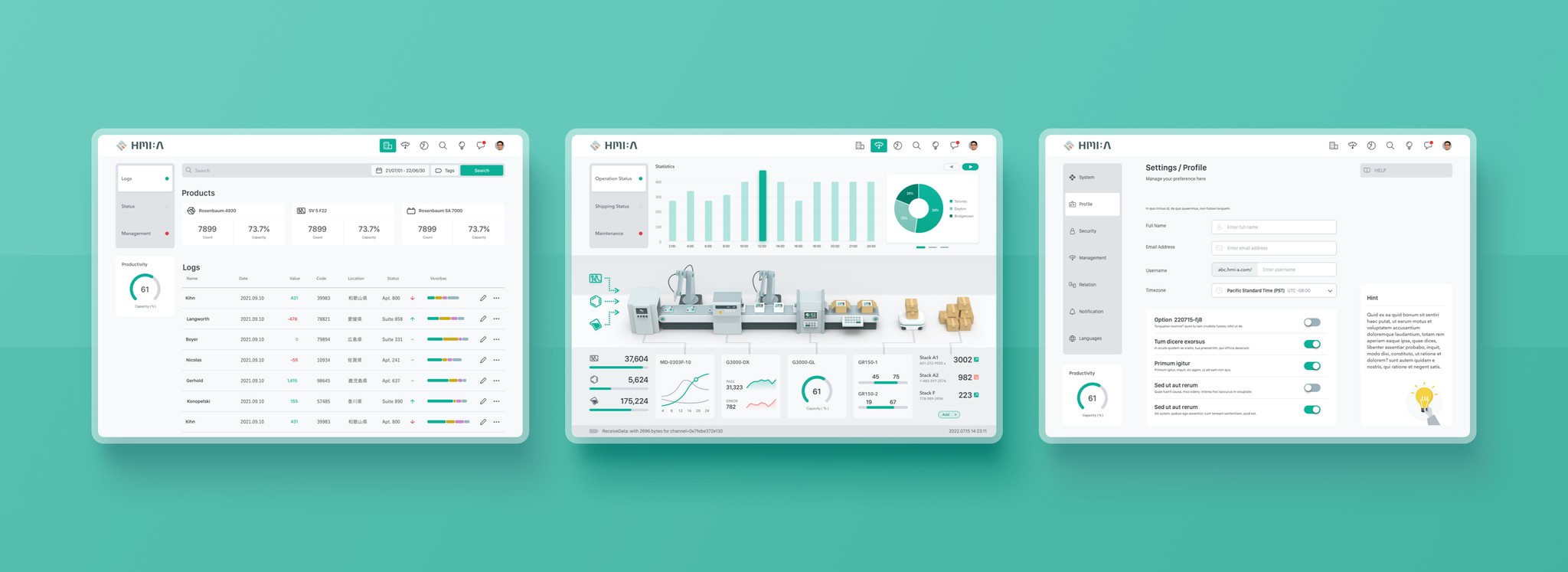 Production Analysis Dashboard UI Concept | スペクトデザイン