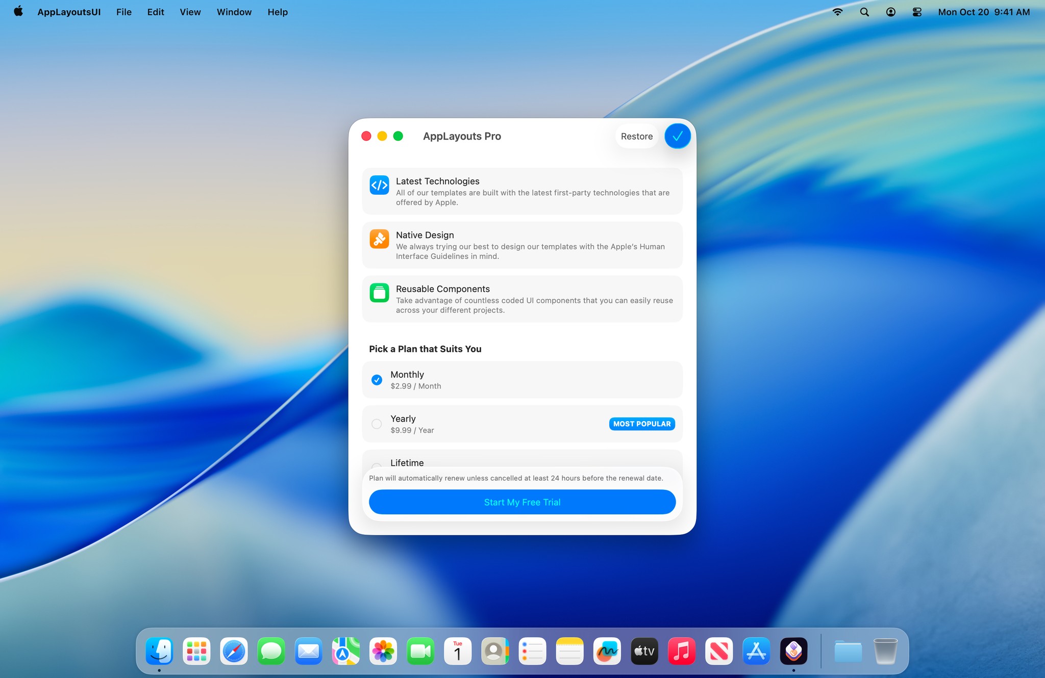 AppLayoutsUI - SwiftUI Components Library for iOS and macOS