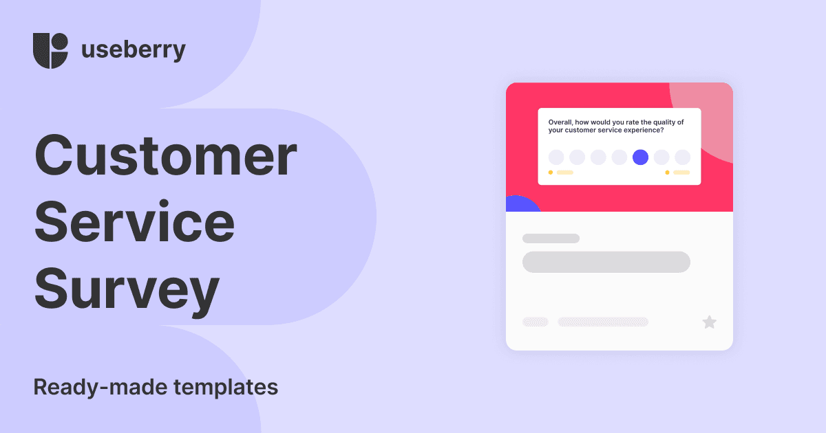 Customer Service Survey - UX Test Templates