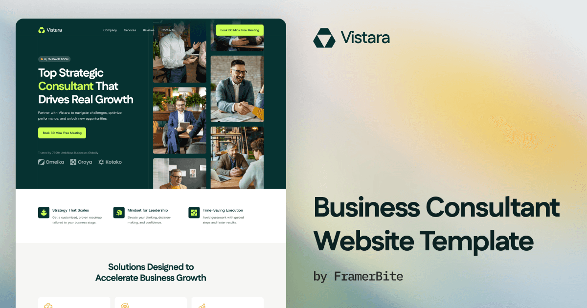 Vistara - Business Consultation Framer Template