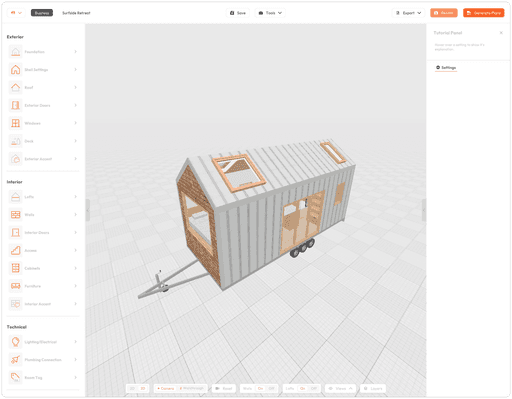 3D Tiny House Design Software User Interface Update