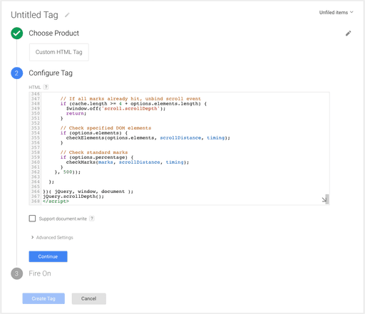 Tracking Scroll Depth with Google Tag Manager