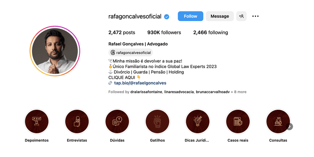 Bio de advogado no Instagram: 8 exemplos para você copiar