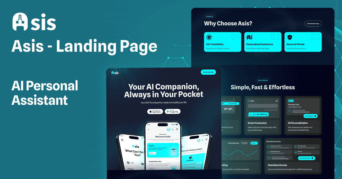Asis - AI Personal Assistant Framer Template - Grooic