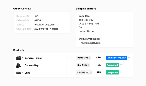 Purchase Order Management for your Webshop - Dropday