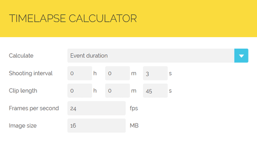 Time Lapse Calculator : How To Calculate TimeLapse Interval | Enlaps