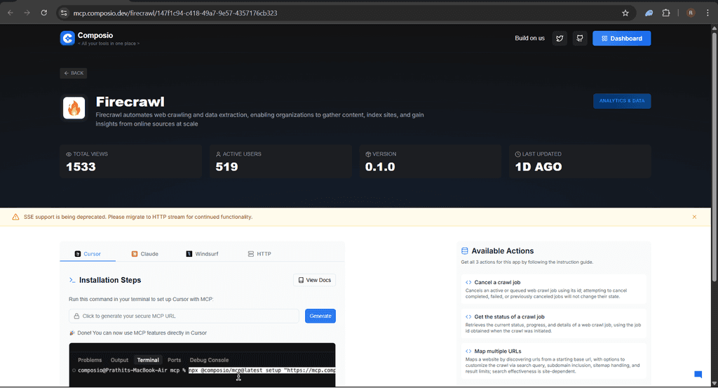 Using FireCrawl MCP server with Claude Code for web scraping - Composio