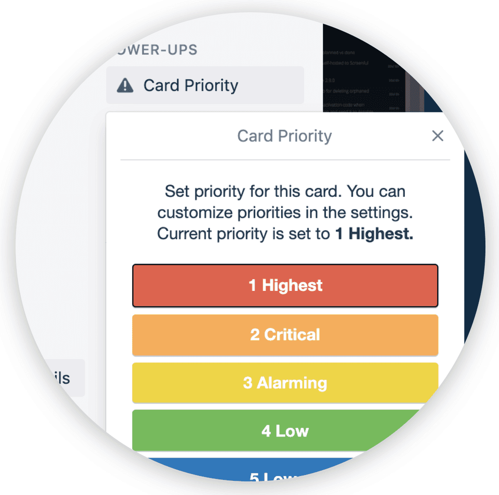Card Priority - Free Trello Power-Up by Screenful