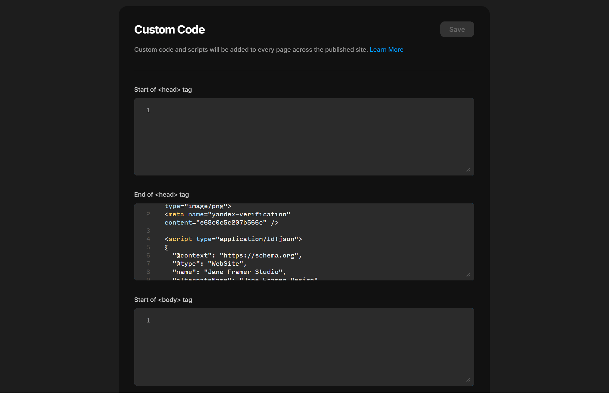 Framer Custom Code
