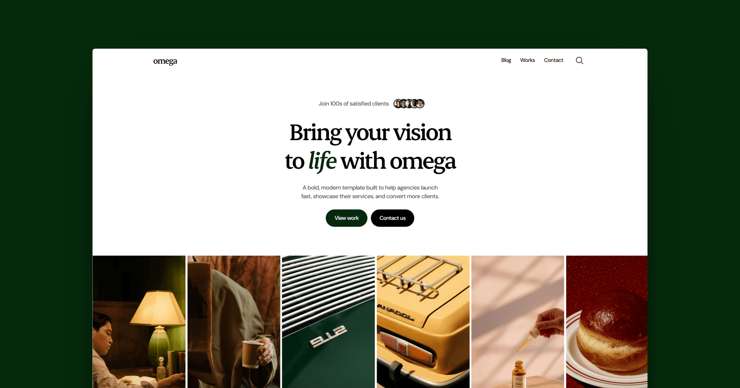 Omega - Portfolio & Agency Template for Framer