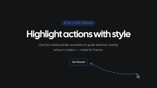 CTA Button Pointer Component for Framer — Framer Resource