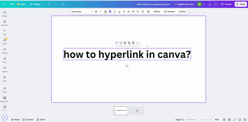 How to add a hyperlink in Canva