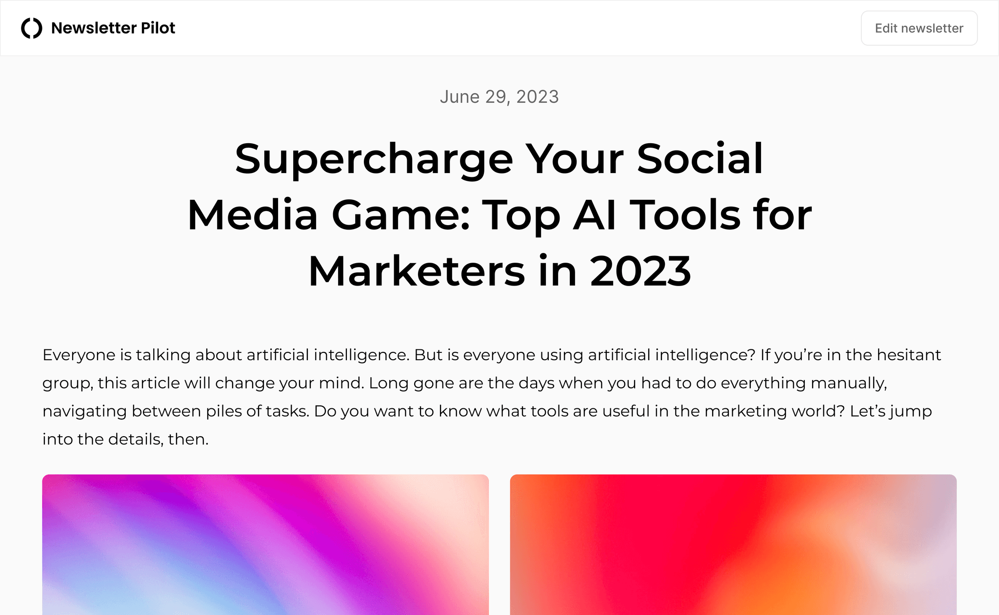 Newsletter Pilot: AI newsletter generator