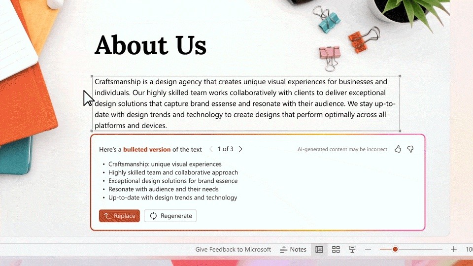 Microsoft Powerpoint Text - Assistive AI-UX Interaction
