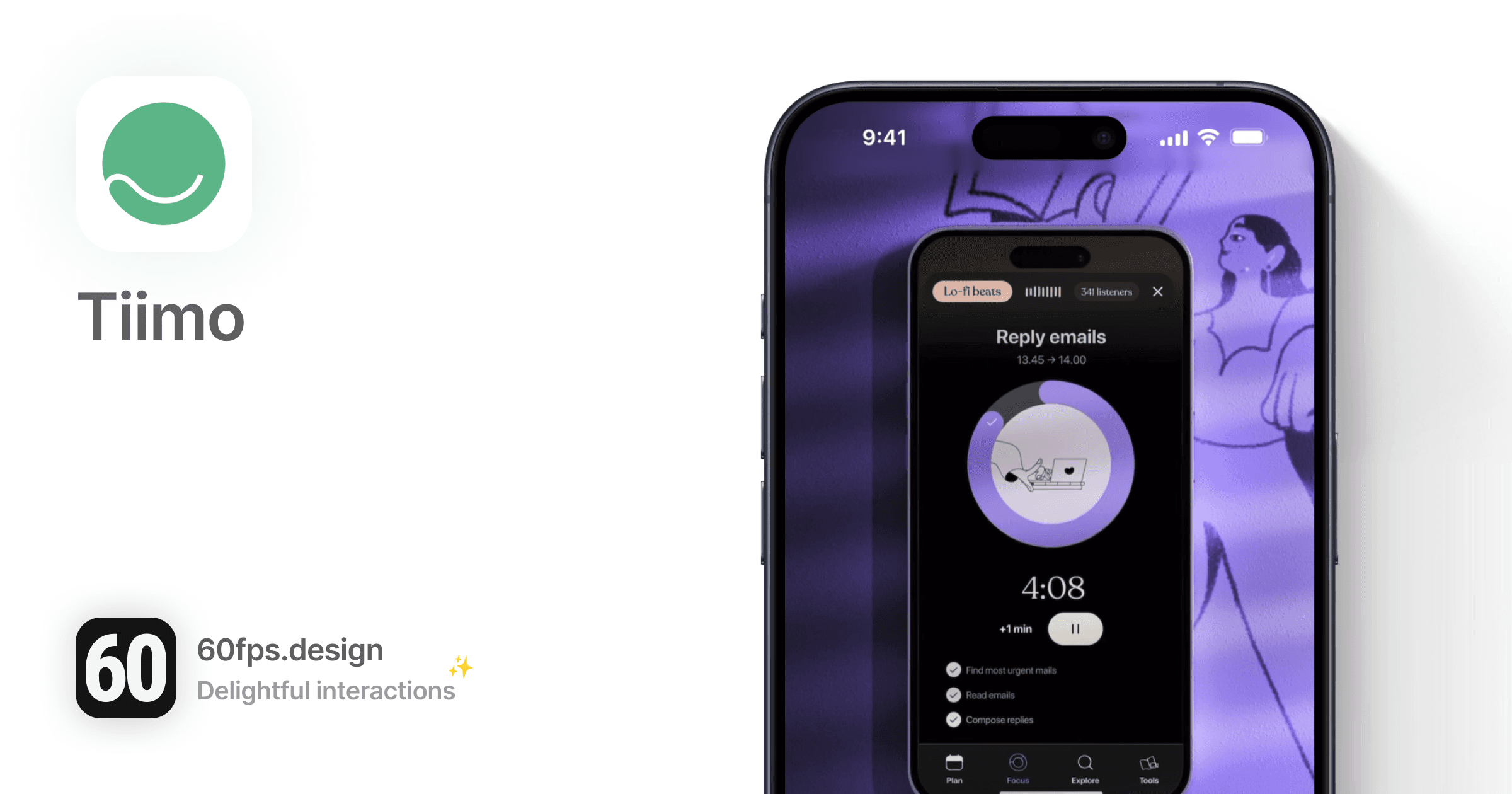 Tiimo iOS App UI/UX animation