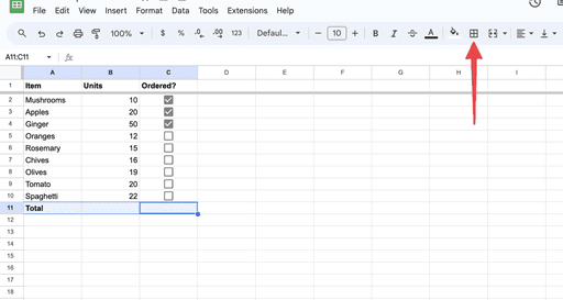 How to Add Borders in Google Sheets