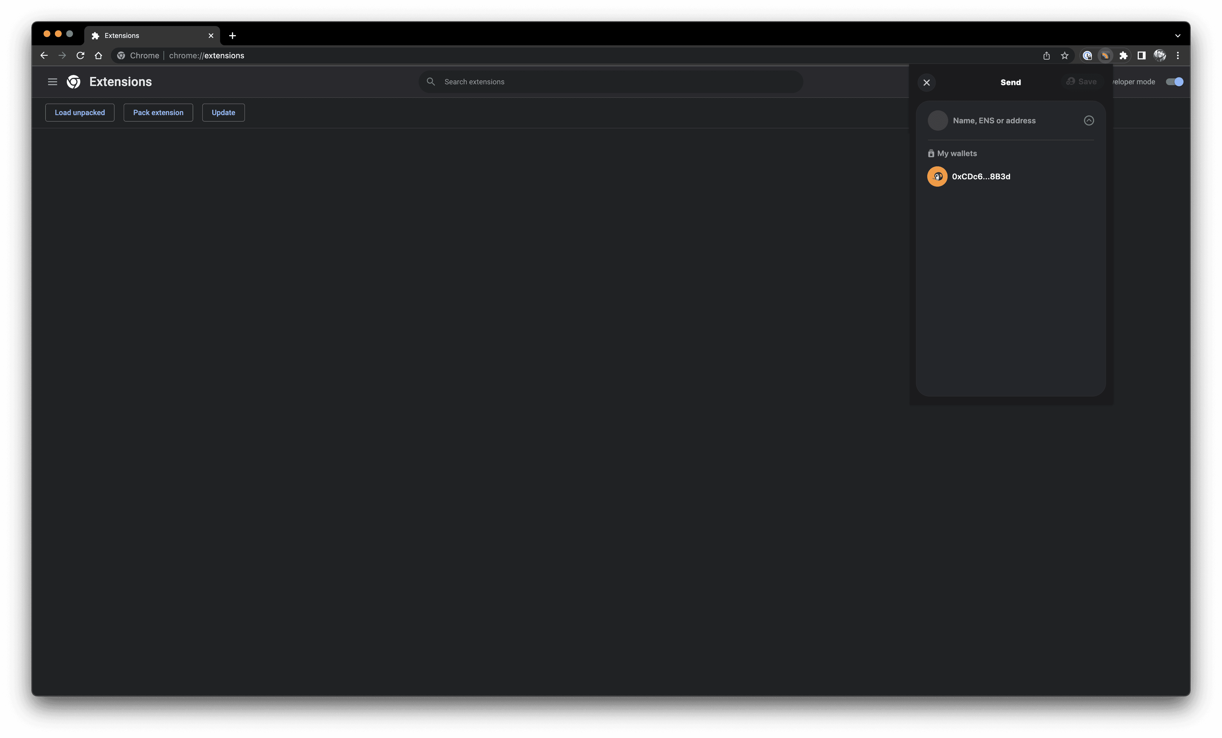Send Tokens on the Browser Extension - Rainbow