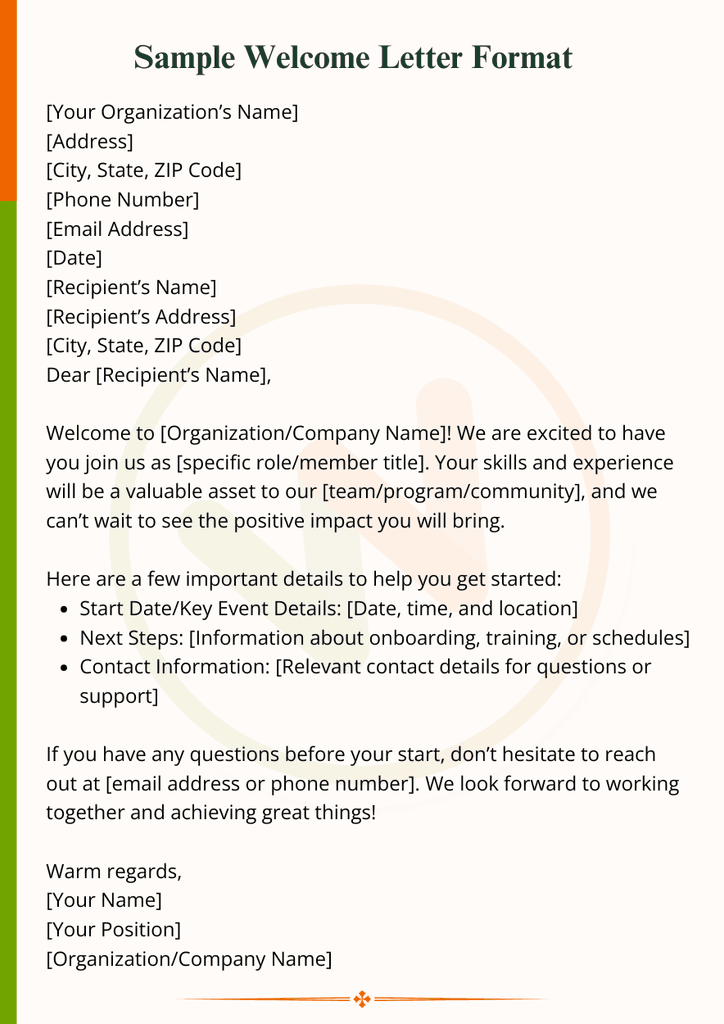 Welcome Letter Format: A Complete Guide for Businesses - WorkOnward - A ...
